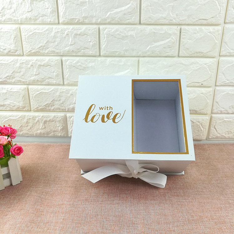 Half-open window clamshell gift box