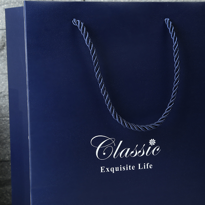 Blue printed wine packaging