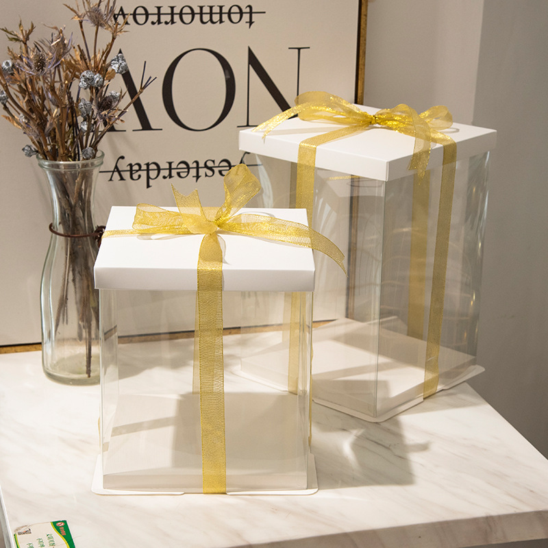 Custom single layer transparent cake box | Custom Cardboard Boxes