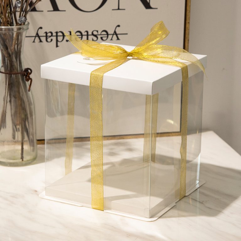 Custom single layer transparent cake box | Custom Cardboard Boxes